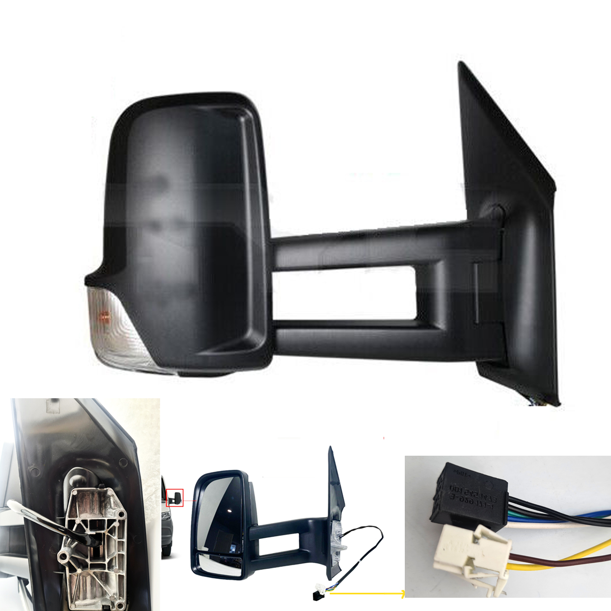 Mercedes Sprinter Long Arm Side Mirror Unit. Electric. LHS. 19-25